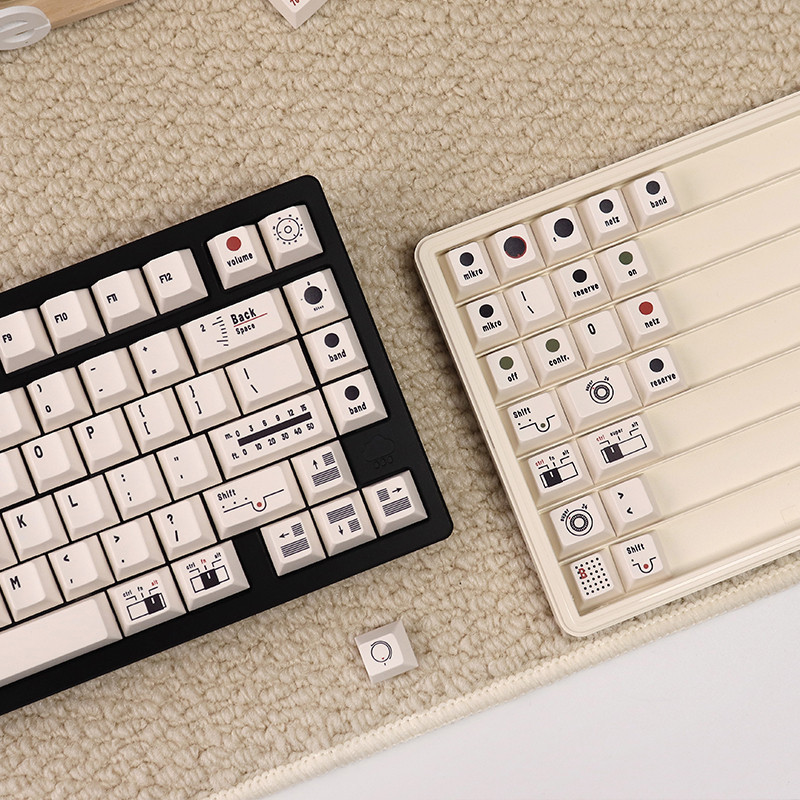 BRAUN Style White keycap with PC Box Detailed Simple PBT cherry profile ...