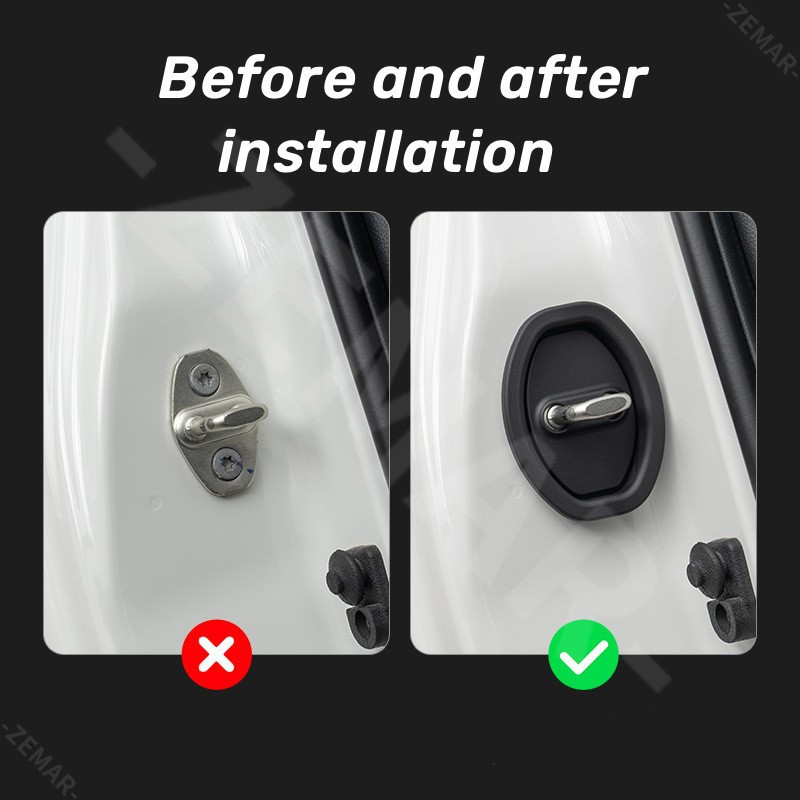 4Pcs Toyota Silicone Car Door Lock Protection Cover Door Lock Shock ...