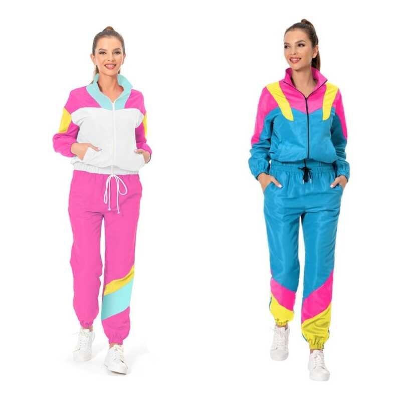 80S Tracksuit 80S 90S Retro Hip-Hop Cosplay Costume Adult Women Jacket ...