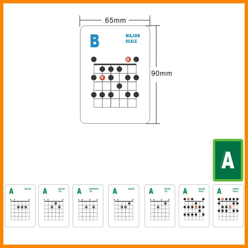 ↔ 49 Pcs Guitar Chord Cards Guitar Flash Cards Fingering Chart Chord ...