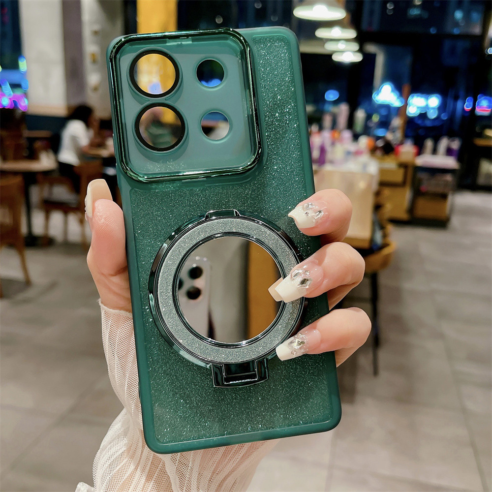 Mirror Glitter Ring Transparent Phone Case for Xiaomi Poco X6 X5 Pro 5G ...
