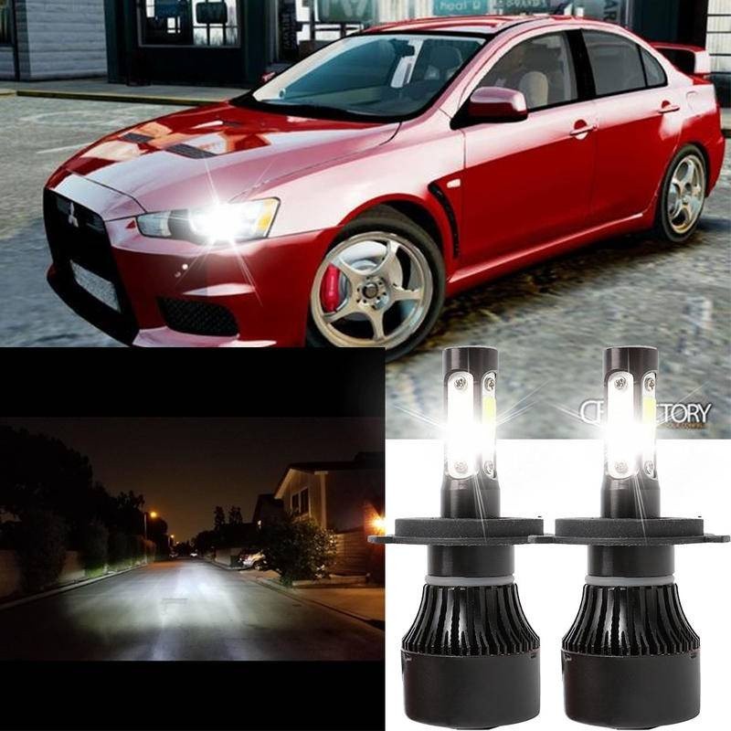 2PC 6000K LED LAI X7 4side Conversion Bulbs Headlight Kit FOR Misubishi ...