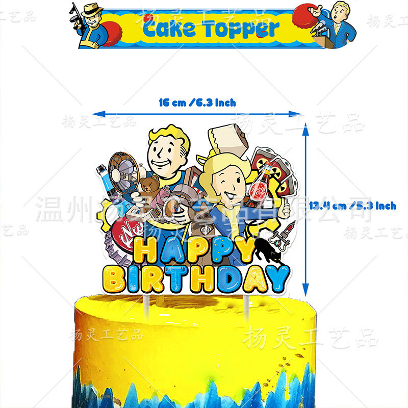 Kira Fallout Vault Boy Themed Party Decorations Birthday banner Cake ...