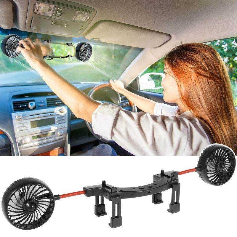 For 12V/24V USB Powered Coog Auto 360° Adjustable Rear View Mirror Fans ...