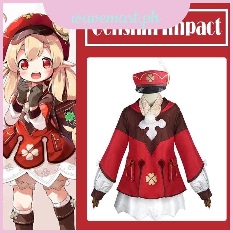 Impact Genshin Klee Cosplay Full Set Costume Party Halloween Outfit ...