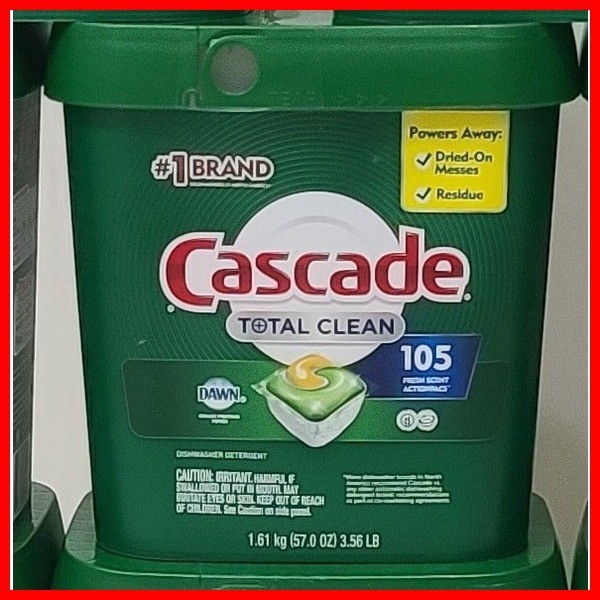 105 counts - Cascade Total Clean ActionPacs, Dishwasher Detergent ...