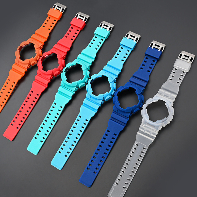 Colorful Resin Watch Case Strap Set GA-100 Series Rubber Bezel Case GA ...