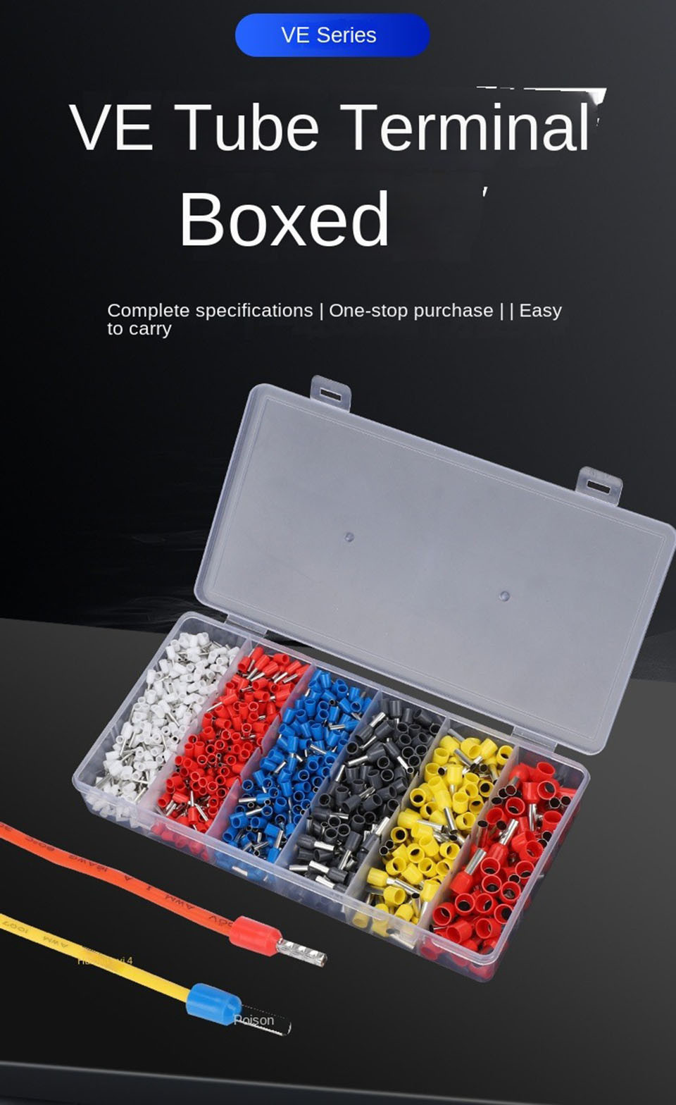 Tube Type Terminal VE Cold Pressing Terminal Wire Crimp Connectors ...
