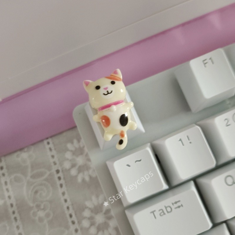 Cute Cartoon Cat Keycap Mechanical Keyboard Keycaps PBT Axis Cherry MX ...