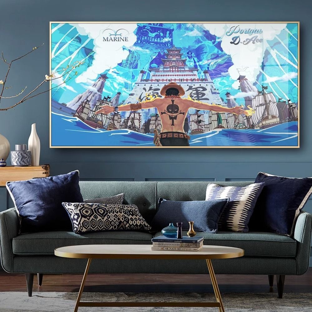 One Piece Luffy Zoro Hanging Painting E-sports Hotel Living Room Wall ...