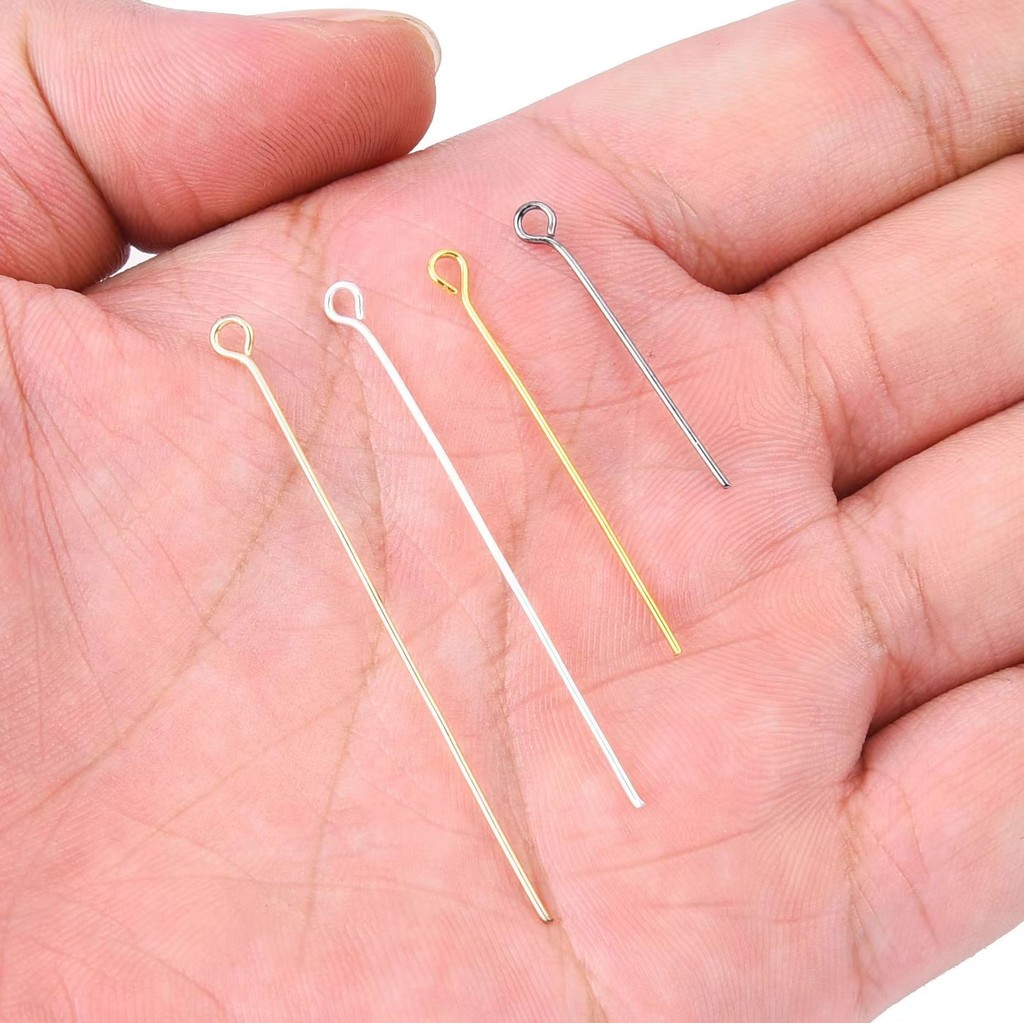 100-200 Pieces of 16-70mm Rhodium Gold Silver Eye Head Pin Beads for ...