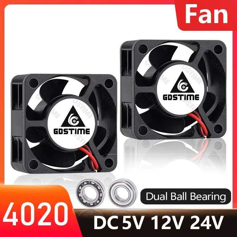 Gdstime 3 3C 40X40x20mm Mini Coog Fan 4020 40Mm Axial 4Cm DC 5V/12V/24V Cooler Dual Ball For 3D ...
