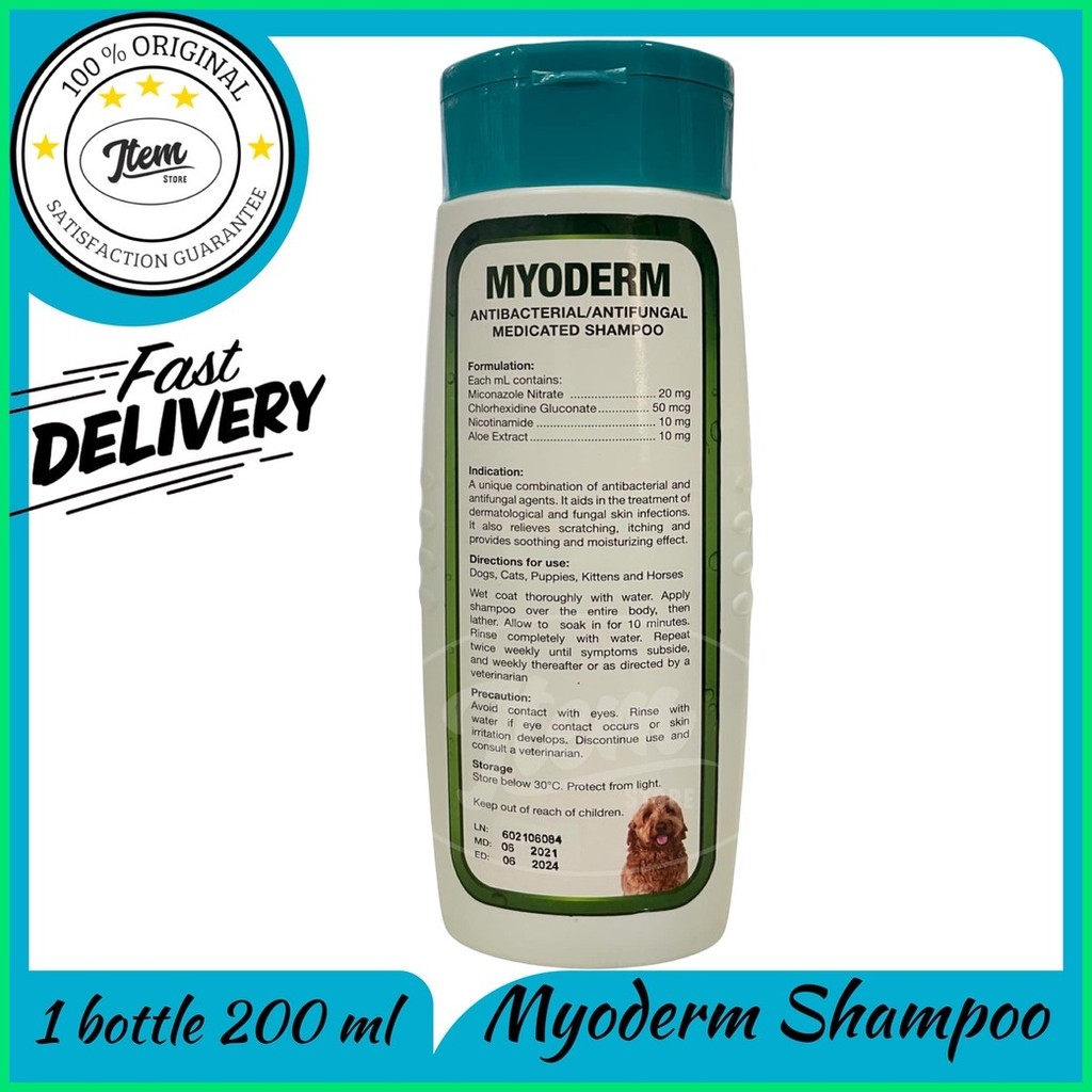 MYODERM ANTIBACTERIAL/ANTIFUNGAL MEDICATED SHAMPOO 200ML | Shopee ...