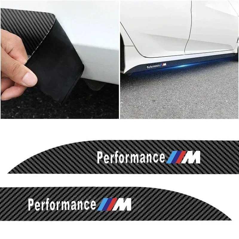 2PCs Car Door Side Skirt Decal Carbon Fiber Art Car Decals Stickers For BMW M E34 E36 E60 E90 ...