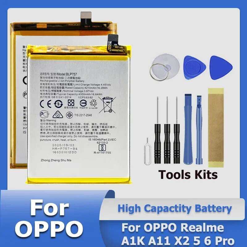XDOU BLP711 BLP741 BLP757 BLP721 BLP729 BLP727 Battery For Oppo Realme ...