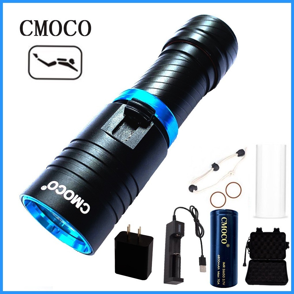 CMOCO DV30 2500LM Cree XM-L2 LED Diving Flashlight Torch 300M ...