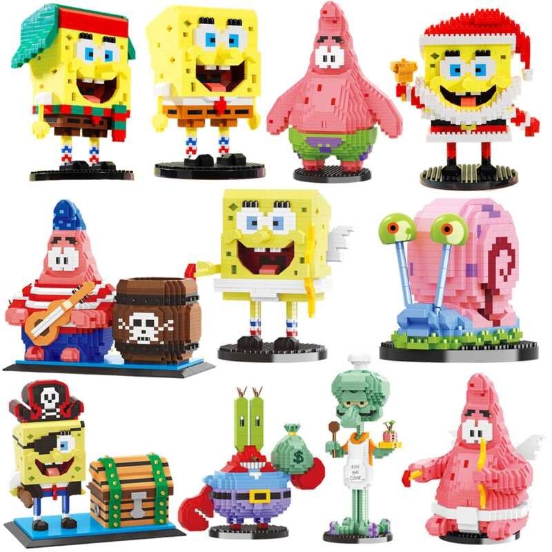 Anime Spongebob Squarepants Micro Particles Block City Patrick Star ...
