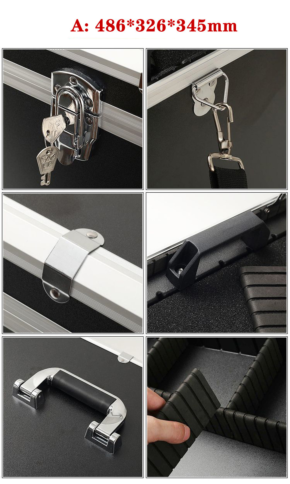 Aluminum Trolley Tool Box Repair Kit Storage Case Hardware Equipment ...