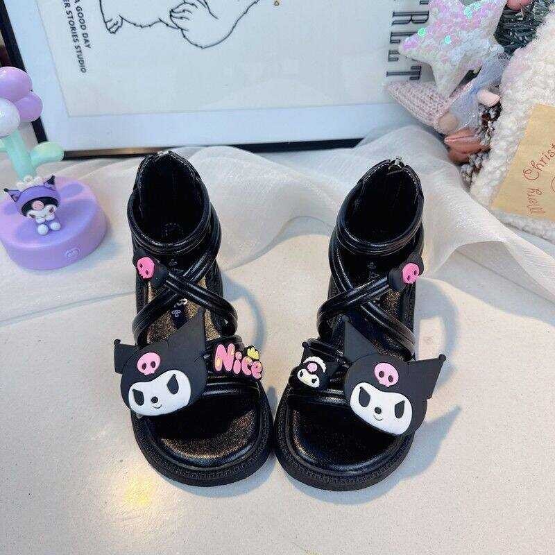 Anime Bagong Sanrioed Kuromi Summer Children Sandals Kawaii Cartoon ...