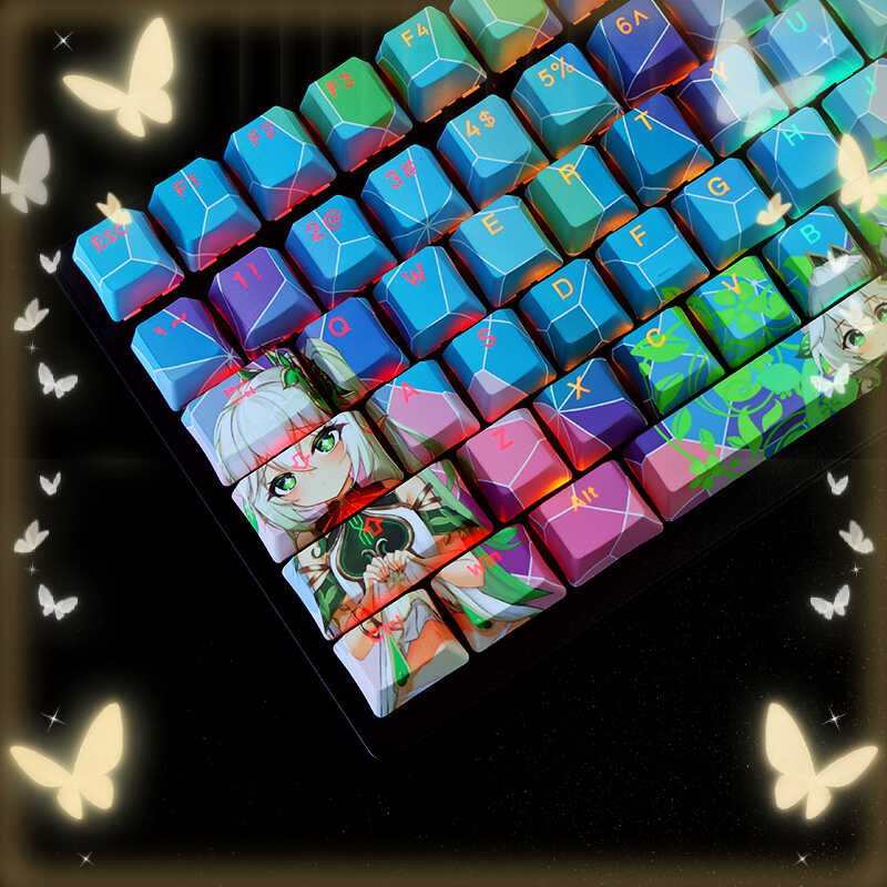 Genshin 108 Keys Impact Nahida Keycaps Games Anime Keycap Cherry ...