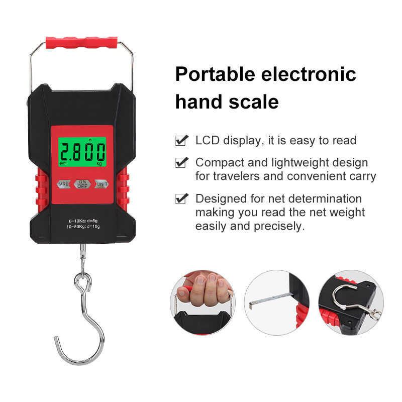 15 50Kg Fully Waterproof Charging With Tape Measure, Hand-Held Scale ...