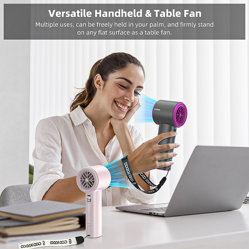 Goojodoq Mini High Speed Fan with LED Display Maximum Wind Speed 9m/s ...