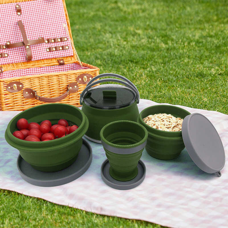 Folding Portable Mini Camping Teapot Leak Proof Collapsible Water ...