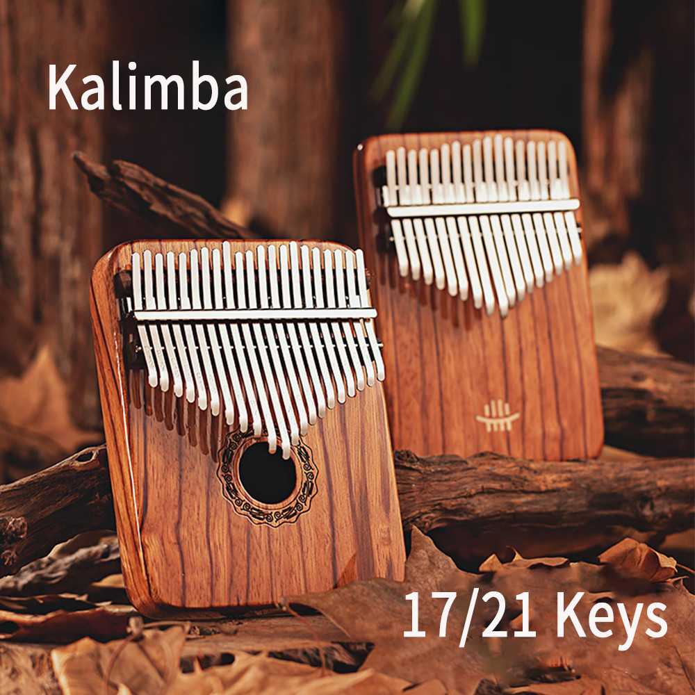 17/21 Keys Kalimba Thumb Piano Sandalwood FingerPiano Rosewood Keyboard ...