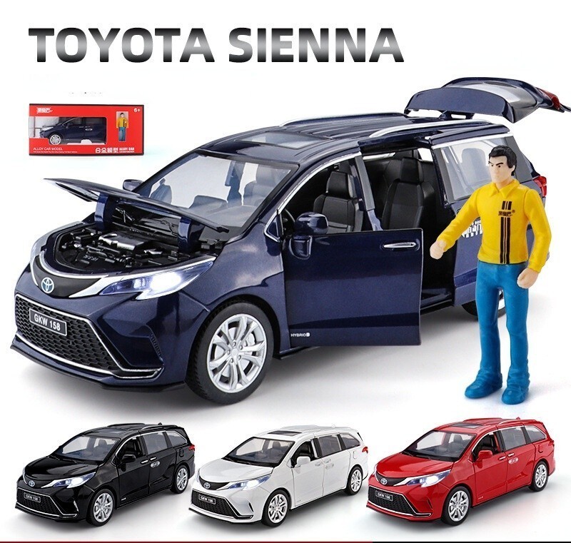 1:24 Scale Toyota Sienna Alloy Car Model Sound and Light Pull Back ...