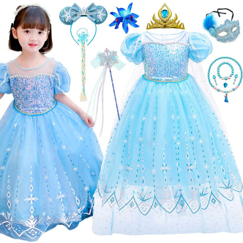Snow Queen Elsa Kostumes Mga Babae 2023 Carnival Party Prom Gown ...