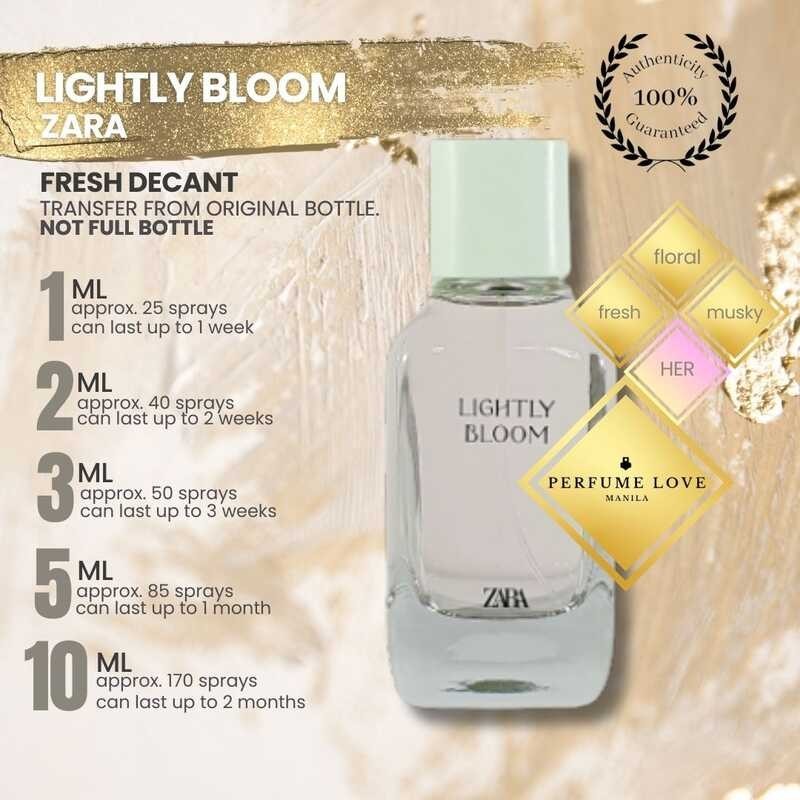 PERFUME DECANT Zara Lightly Bloom floral, fresh, musky notes | Shopee ...