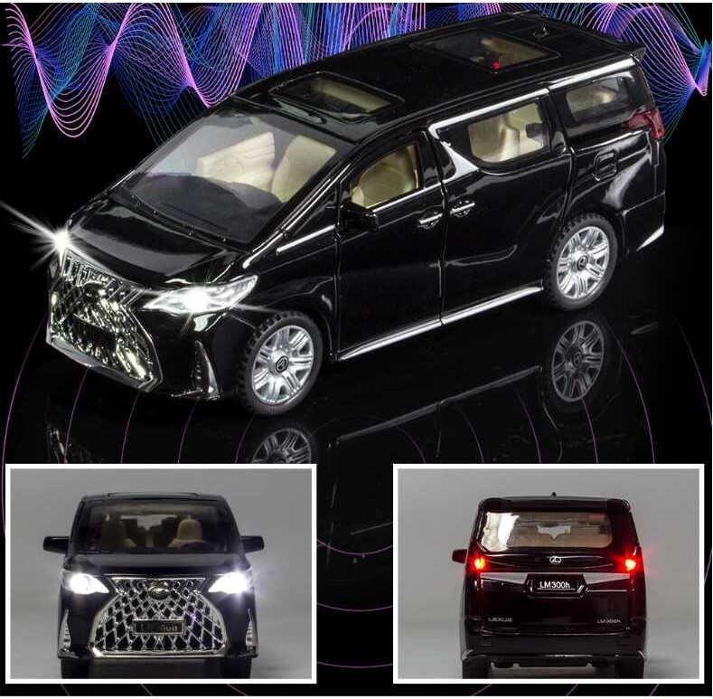1:32 Diecast Car Toy Simulation Lexus MPV Lm300h Metal Model SUV Na May Light Sound Pull Back ...