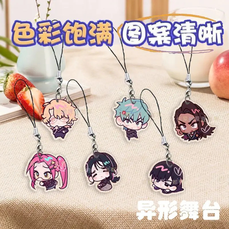 6Pcs Anime Cosplay Alien Stage Keychain For Students Pendant Lanyard ...