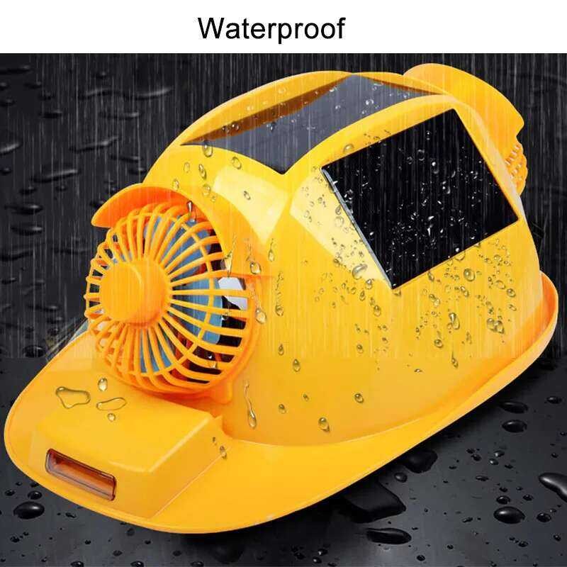 Double-Sided Power Fan Safety Helmet Outdoor Protective Construction ...