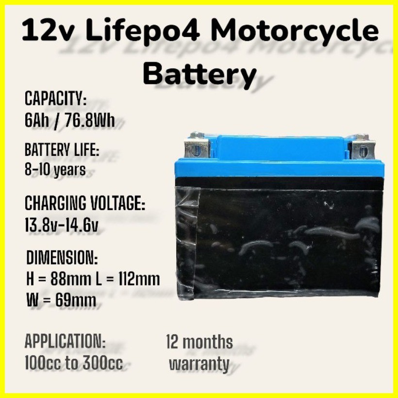 Hassle-Free 12v lithium Lifepo4 Motorcycle battery battery 1 year ...