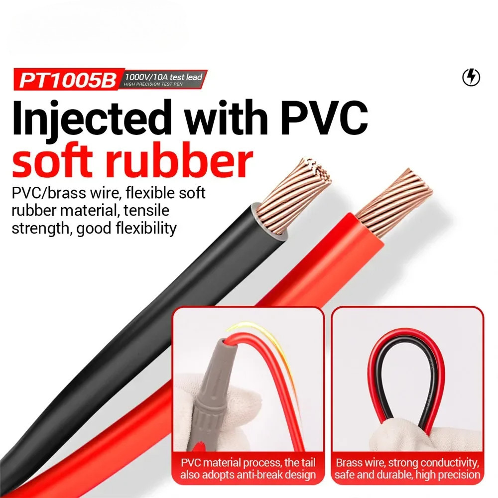 PT1005B 10A 1000V Digital Multimeter Probe Universal Test Lead Needle ...