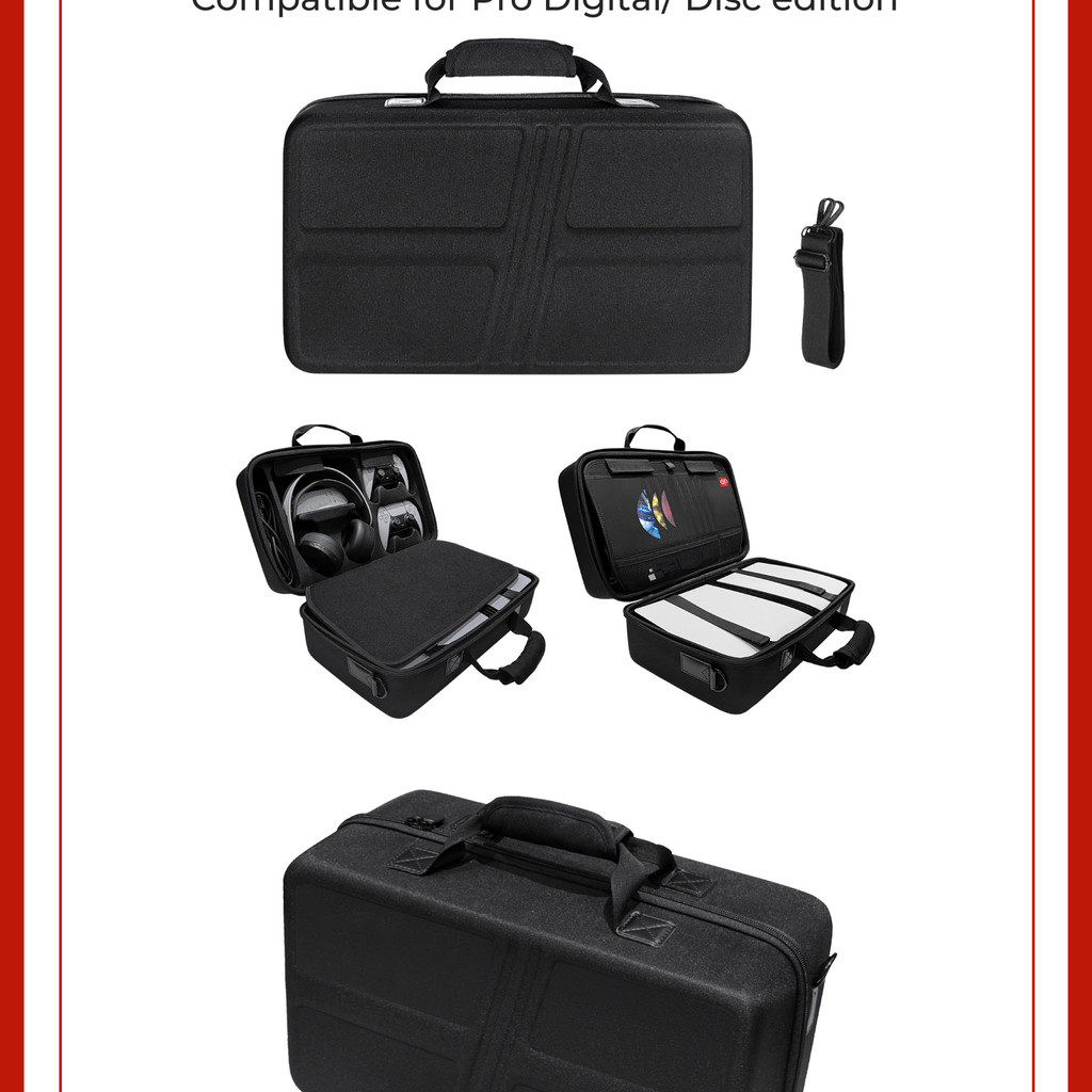JYS PS5 Slim Travel Suitcase Storage Bag for PS5 Pro Digital/ Disc ...