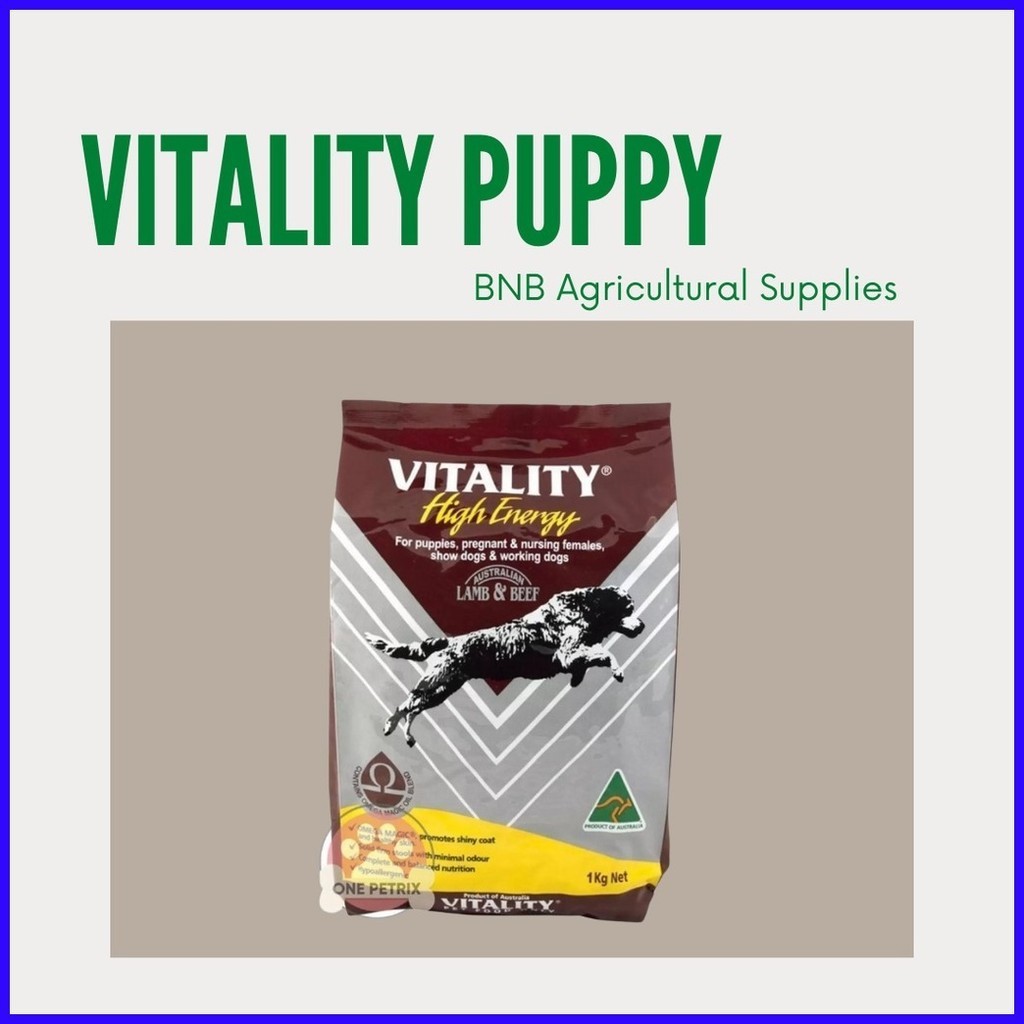 ☪ ☾ Vitality Dog Food High-Energy Puppy | Adult Value Meal 1kg ...