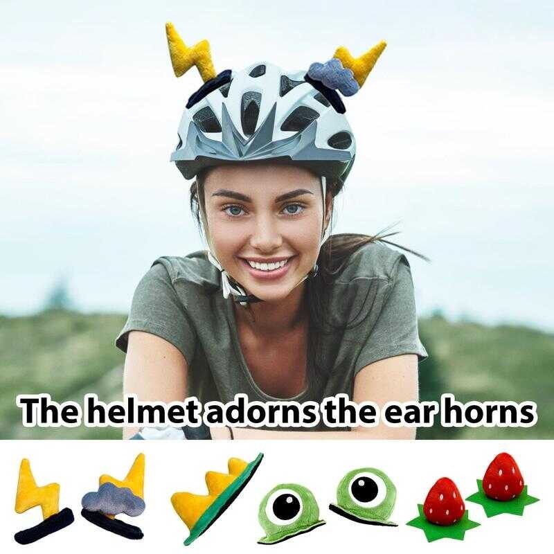 Cap Decorations Motorcycle Cute Frog Eyes Dinosaur Horns Universal ...