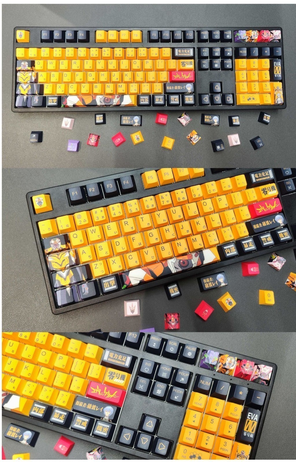 EVA Keycap EVA-01 Cherry Profile PBT NEON GENESIS EVANGELION Five-side ...