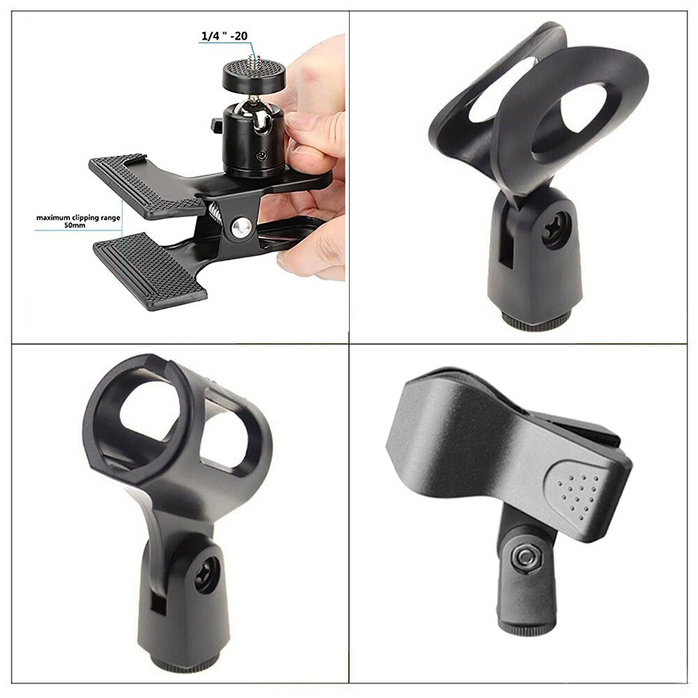 Multi-Purpose Spring Clamp with Adjustable Ball Head 5/8"-27 Microphone ...
