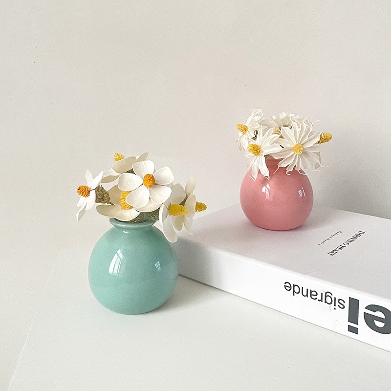 Ceramics Flower Vases Mini Hydroponic Vase Desktop Decor Nordic Modern ...
