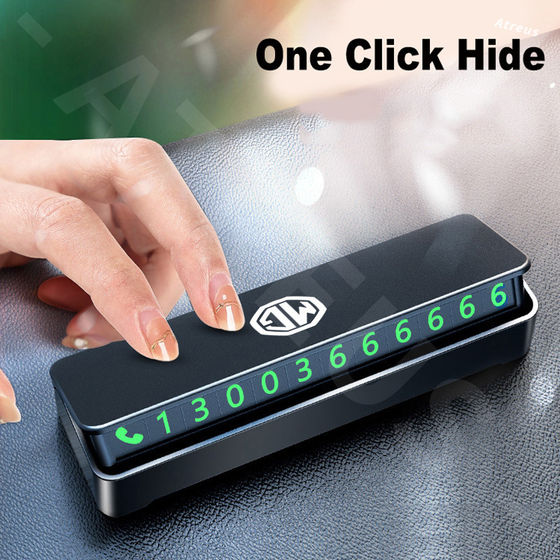 MG Car Luminous Phone Number Card Plate Temporary Magnetic Numbers ...