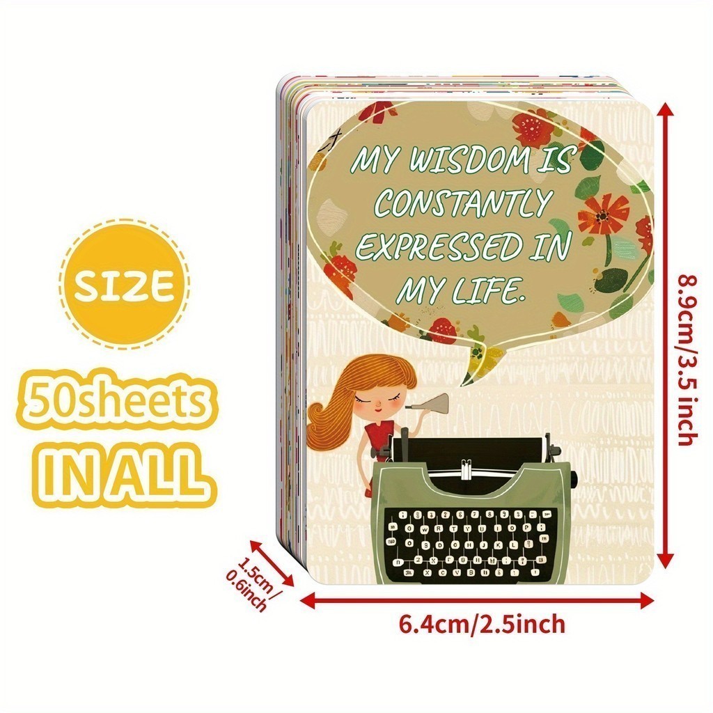 50 Pcs Motivational Note Cards Positive Affirmation Notes Inspirational ...