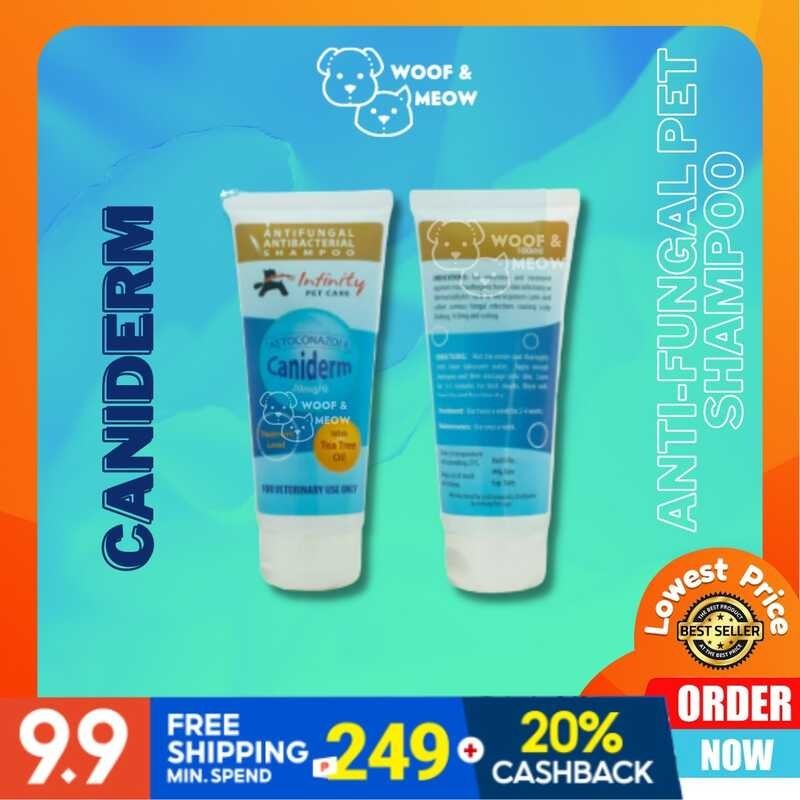 Caniderm Antibacterial Antifungal Shampoo 100mL Medicated for Dogs ...