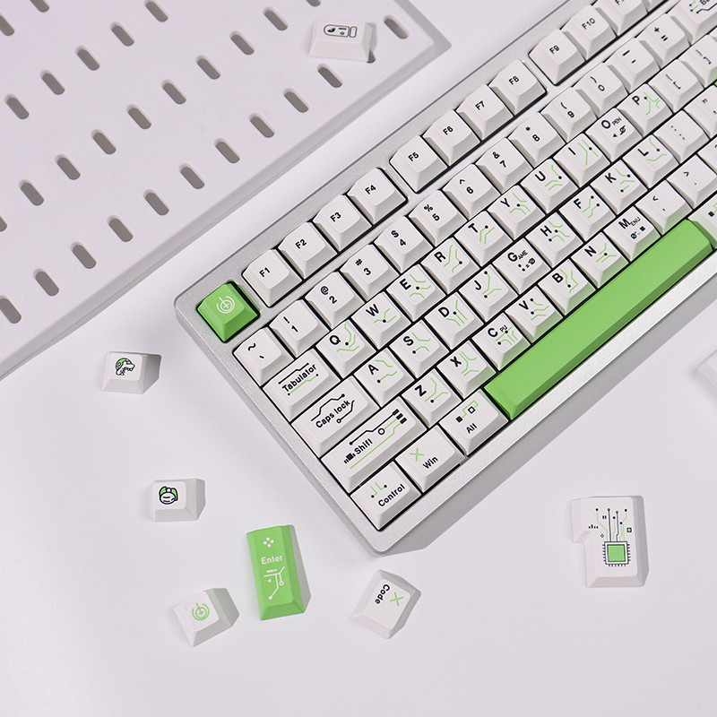 NPCX Circuit White Green Keycaps 148 Keys 1.7mm Thickness PBT cherry ...