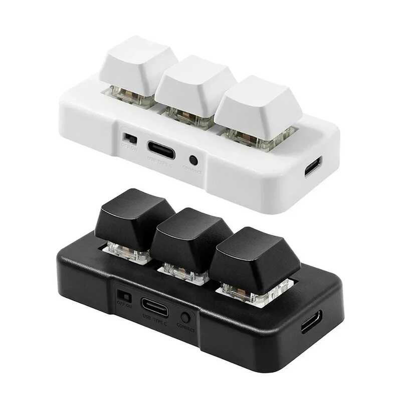 3 321BT Key Mini Keyboard USB Bluetooth Wireless Switch Three Mode ro ...