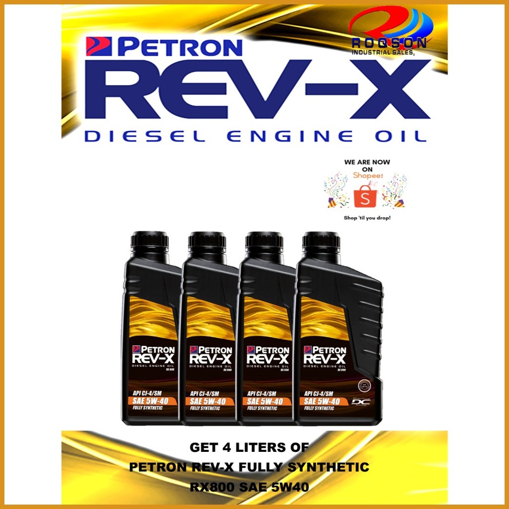 PETRON REV-X RX800 FULLY SYNTHETIC DIESEL ENGINE OIL SAE5W-40 (4 Liters ...