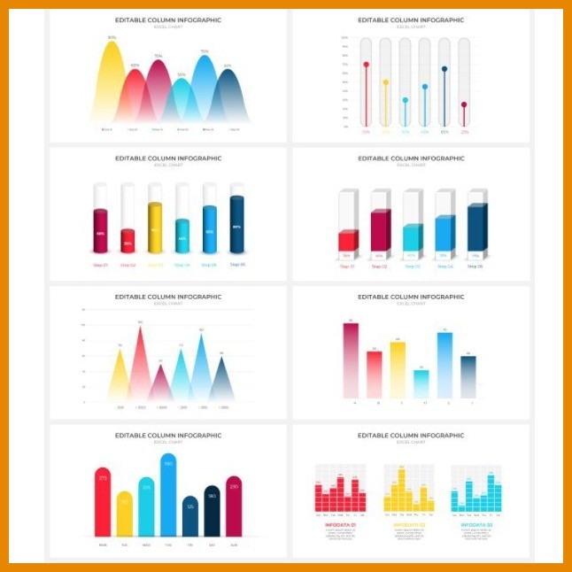 ♥ Fully Animated Excel Data Charts PowerPoint Presentation Templates ...