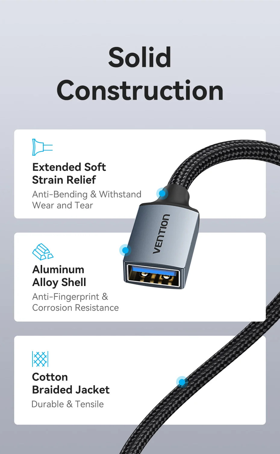 Vention USB Cable USB 3.0 Extension Cable Male to Female 3.0 2.0 USB ...